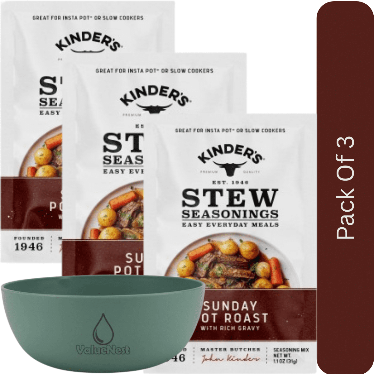 Kinder's Sunday Pot Roast Stew Seasoning Mix for Slow Cooking, 1 oz ...