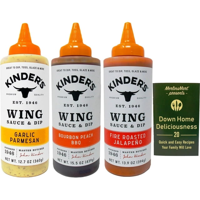 Kinder's Wing Sauce & Dip 3 Flavor Variety - (1) Each: Garlic Parmesan ...