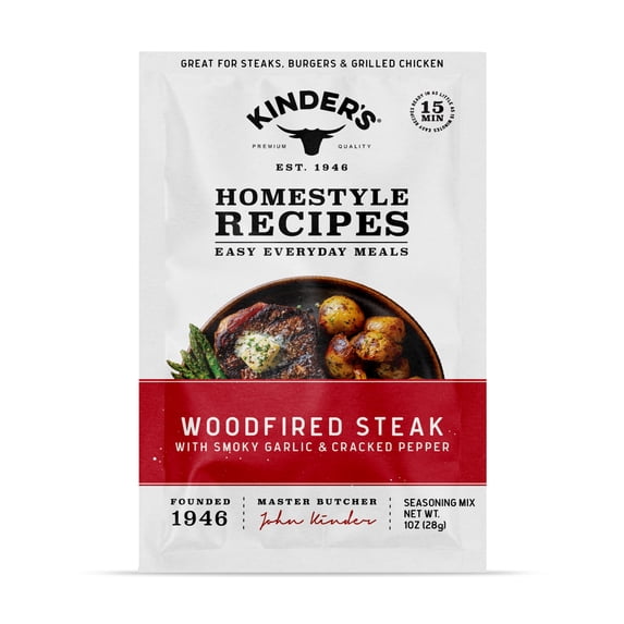 Kinder's Woodfired Steak Seasoning Blend with Smoky Garlic and Cracked ...