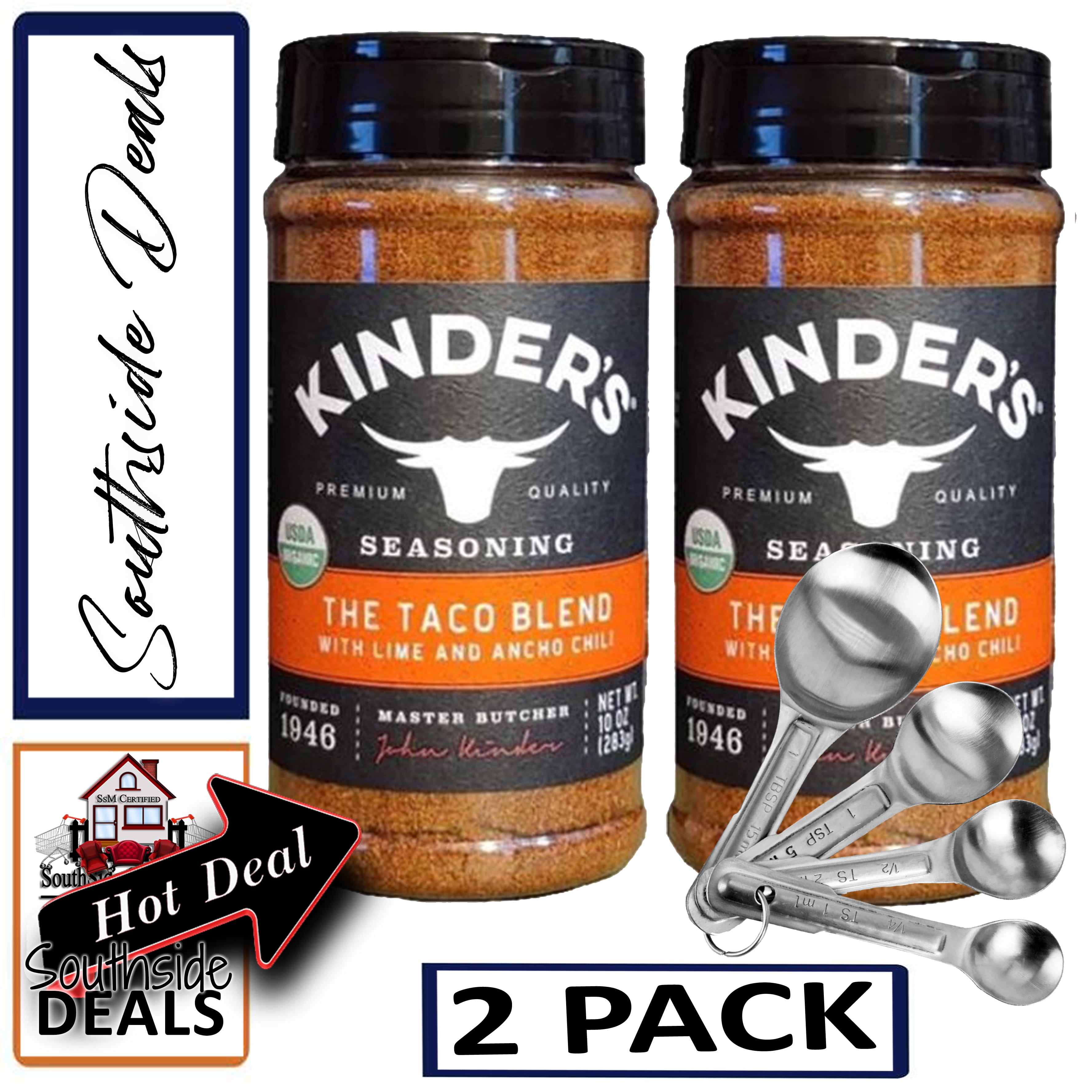 Kinder's the Taco Blend Seasoning 10oz Container - 2 Pack - with a set ...
