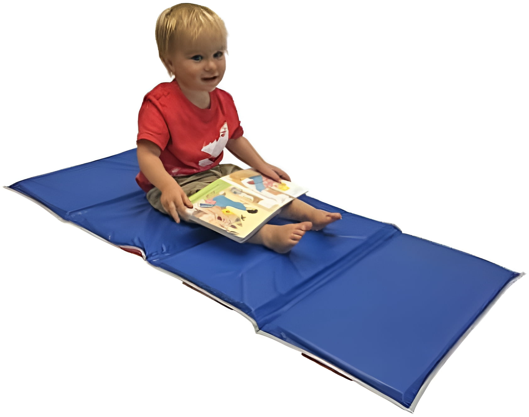 KinderMat, 5/8" Thick, 4-Section Mat, 45" x 19" x 5/8", Red/Blue with ...