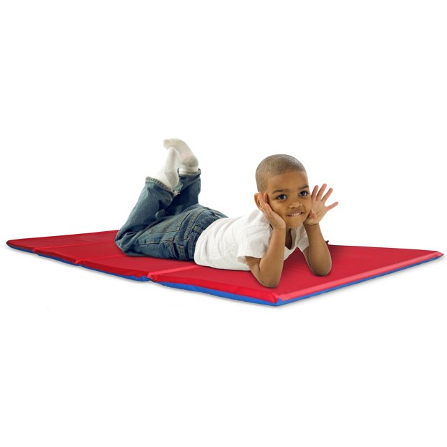"KinderMat Original Rest Mat, 1""H x 19""W x 45""D, Blue/Red/Gray, Pre ...