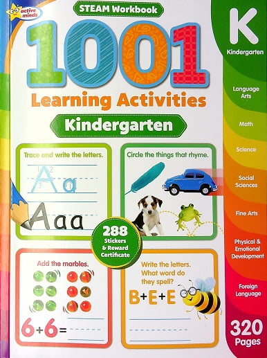 Kindergarten 1001 Learning Activities STEAM Workbook - Walmart.com