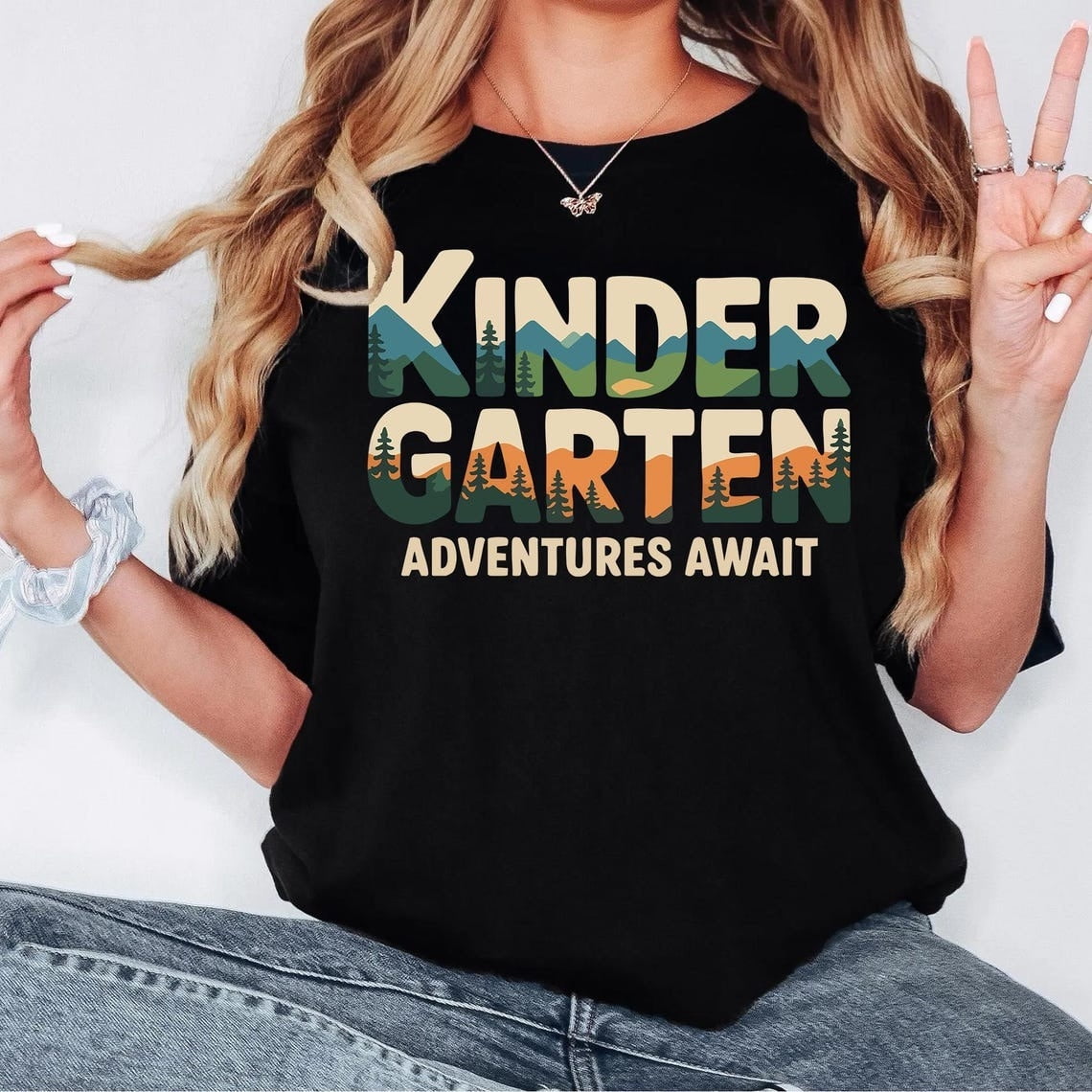 Kindergarten Adventure Teacher Shirt, Adventures Await Back to School ...