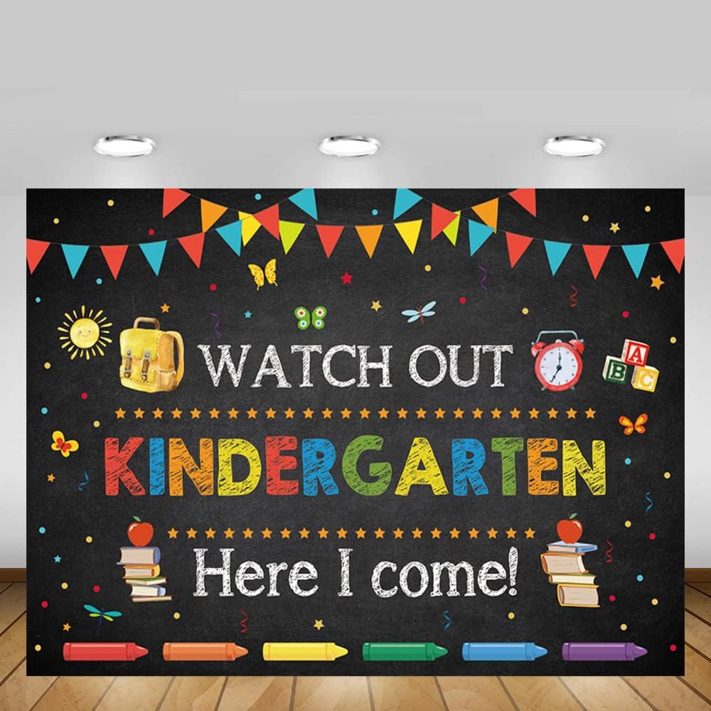 Kindergarten Back to School Photo Backdrop First Day of School Watch ...