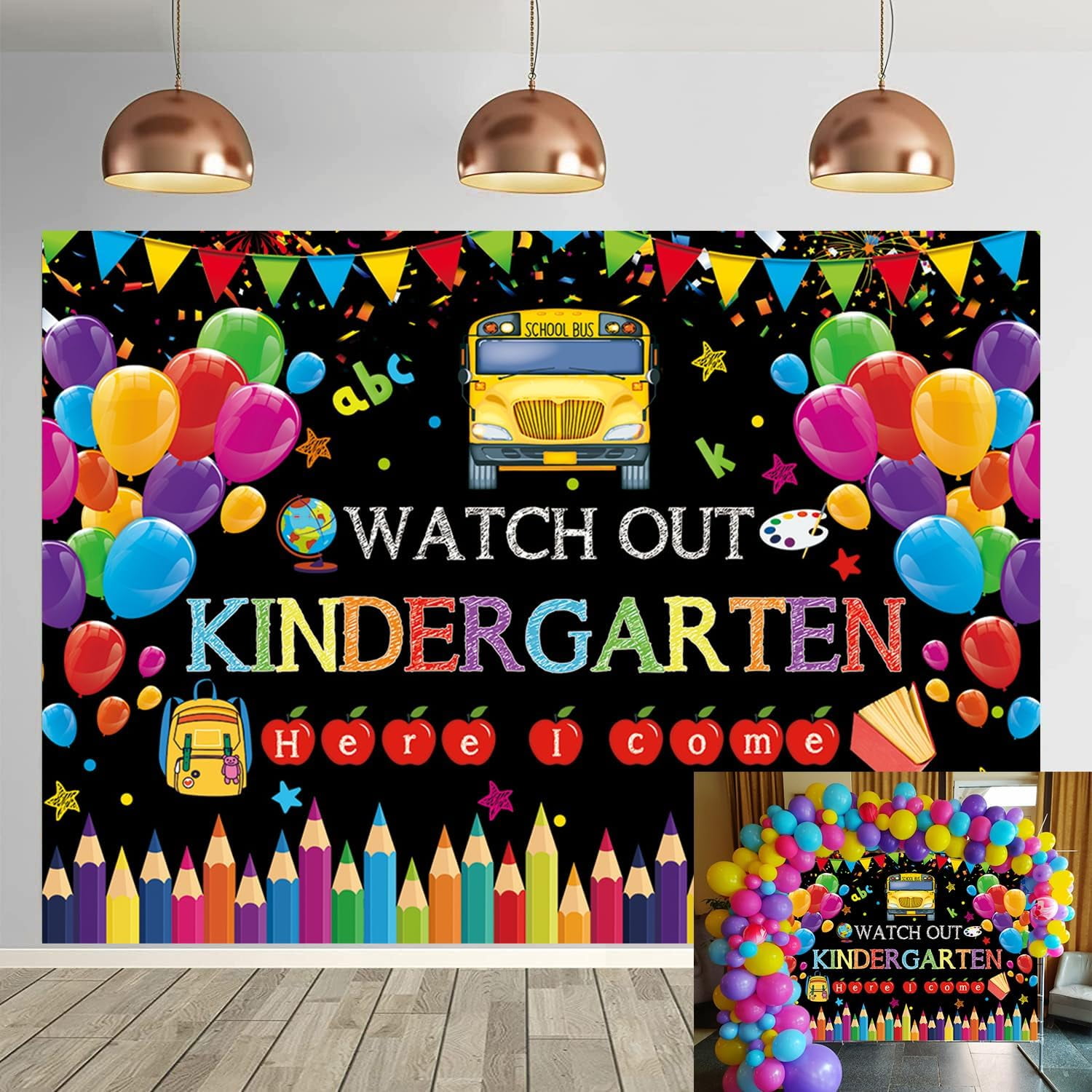 Kindergarten Back to School Photography Backdrop Welcome to ...