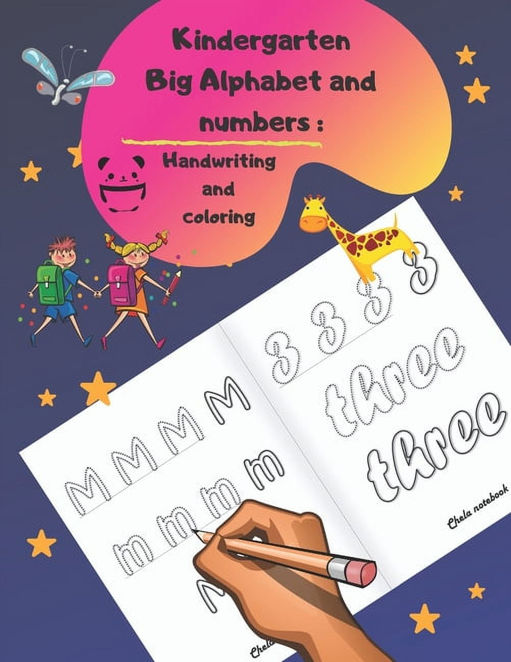 Kindergarten Big Alphabet and numbers Handwriting and coloring: tracing ...