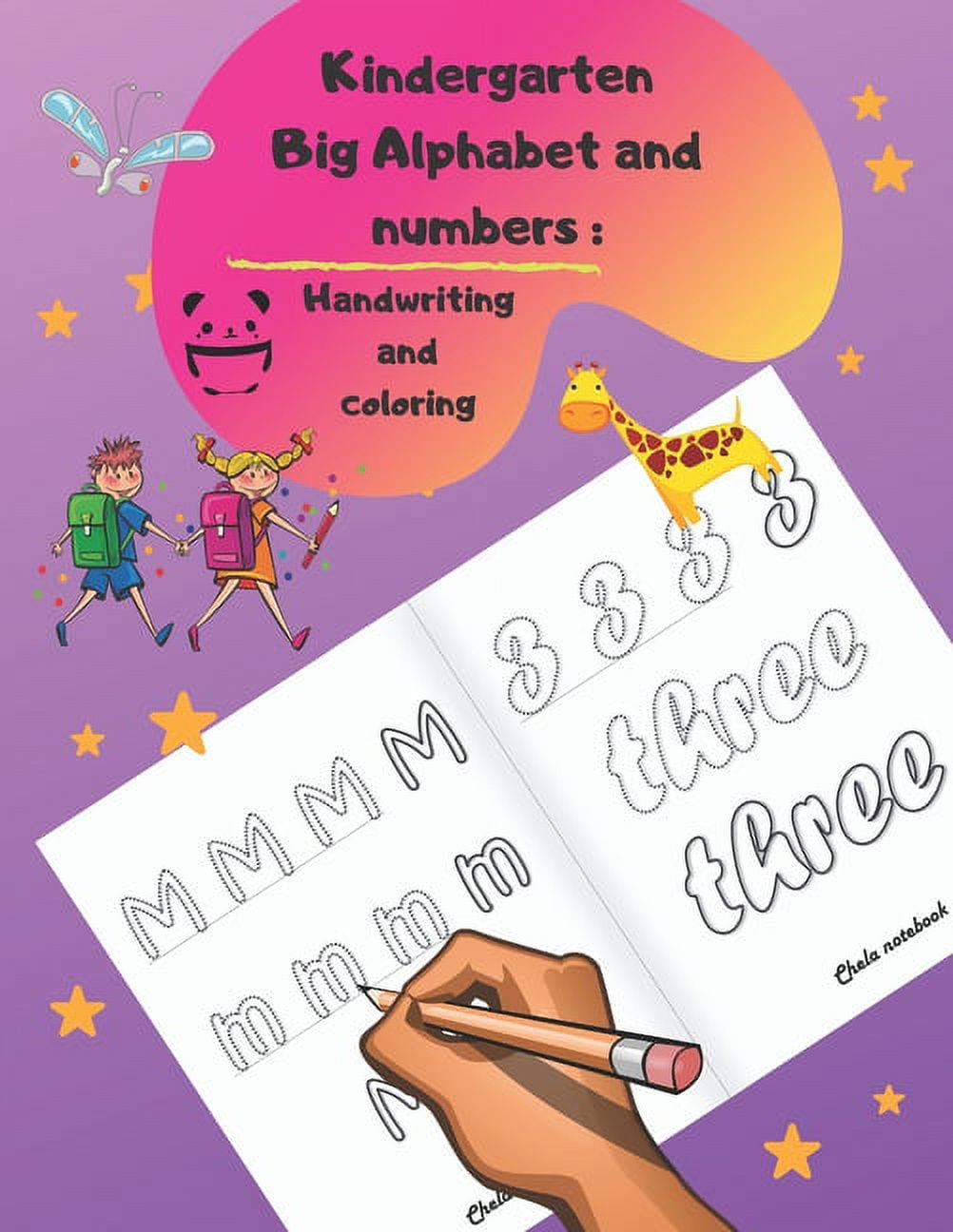Kindergarten Big Alphabet and numbers Handwriting and coloring: tracing ...