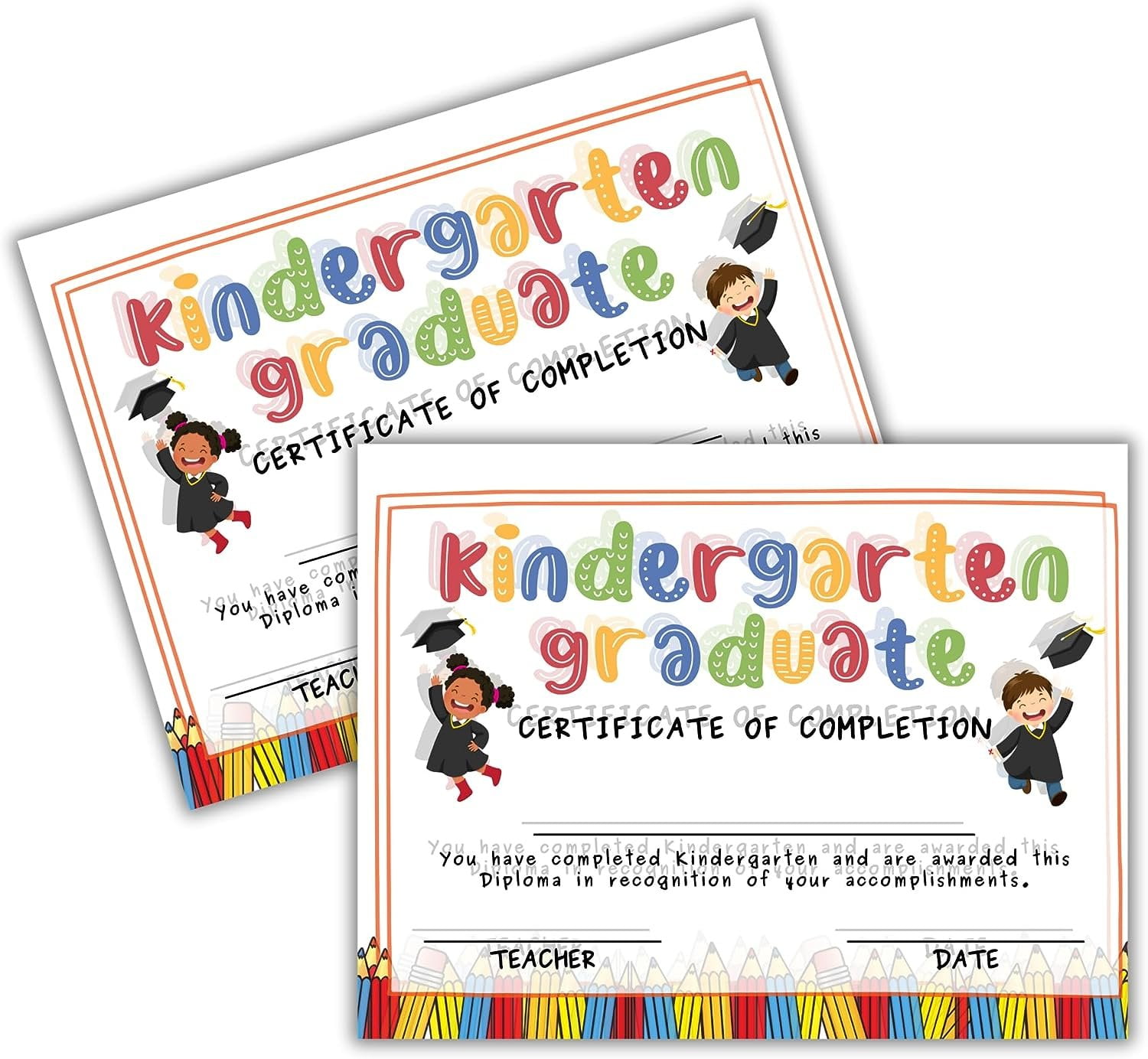 Kindergarten Diploma Graduation Certificate 50 pk 8.5 x 11 Homeschool ...