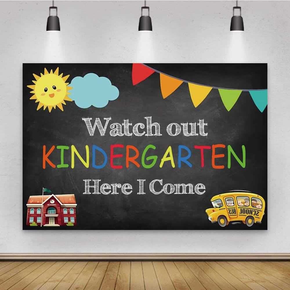 Kindergarten First Day of School Backdrop Watch Out Here I Come ...