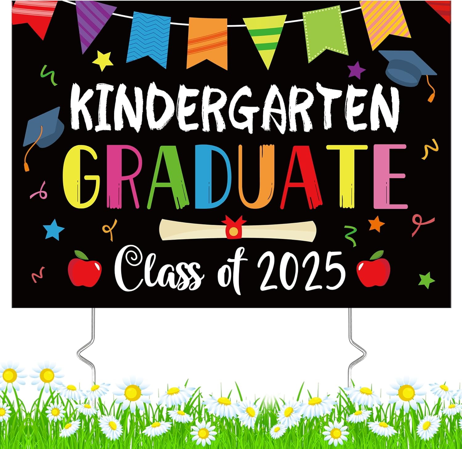 Kindergarten Grad Yard Sign Class of 2025 Preschool Graduate Lawn Sign ...
