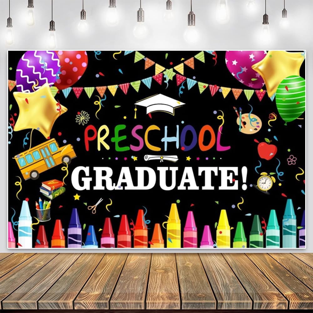 Kindergarten Graduate Backdrop Banner 2024 Children Congrats Grad ...