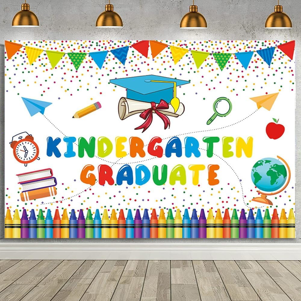 Kindergarten Graduate Backdrop White Preschool Graduate Background ...
