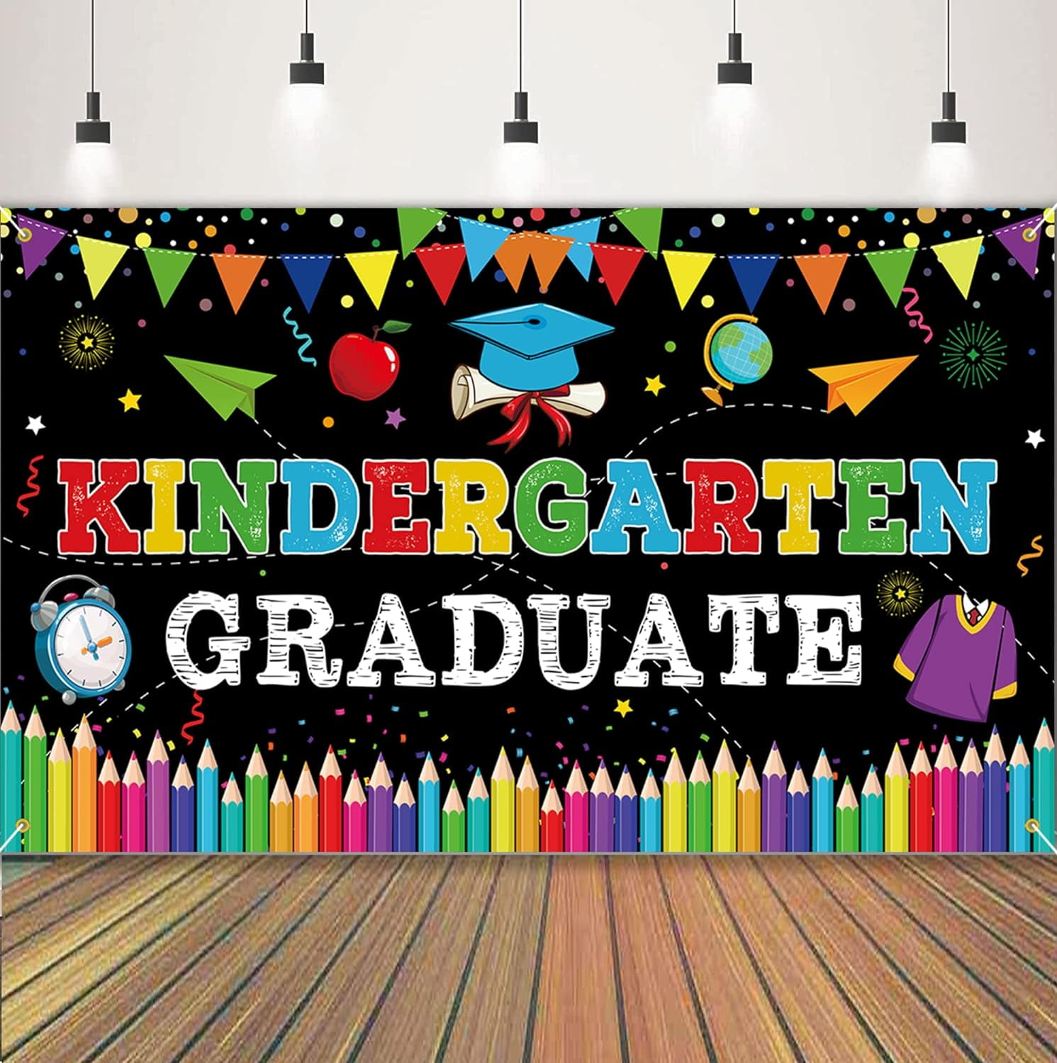 Kindergarten Graduate Banner, Large Kindergarten Graduation Backdrop ...