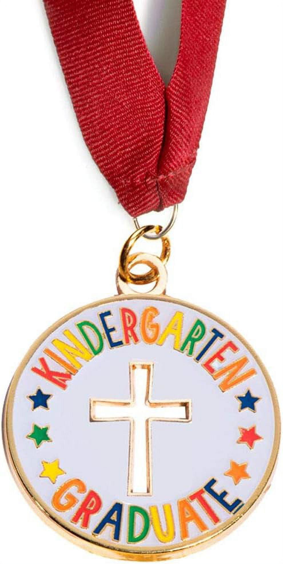 Kindergarten Graduate Medallion with Red Ribbon, Grad Accessories, for ...
