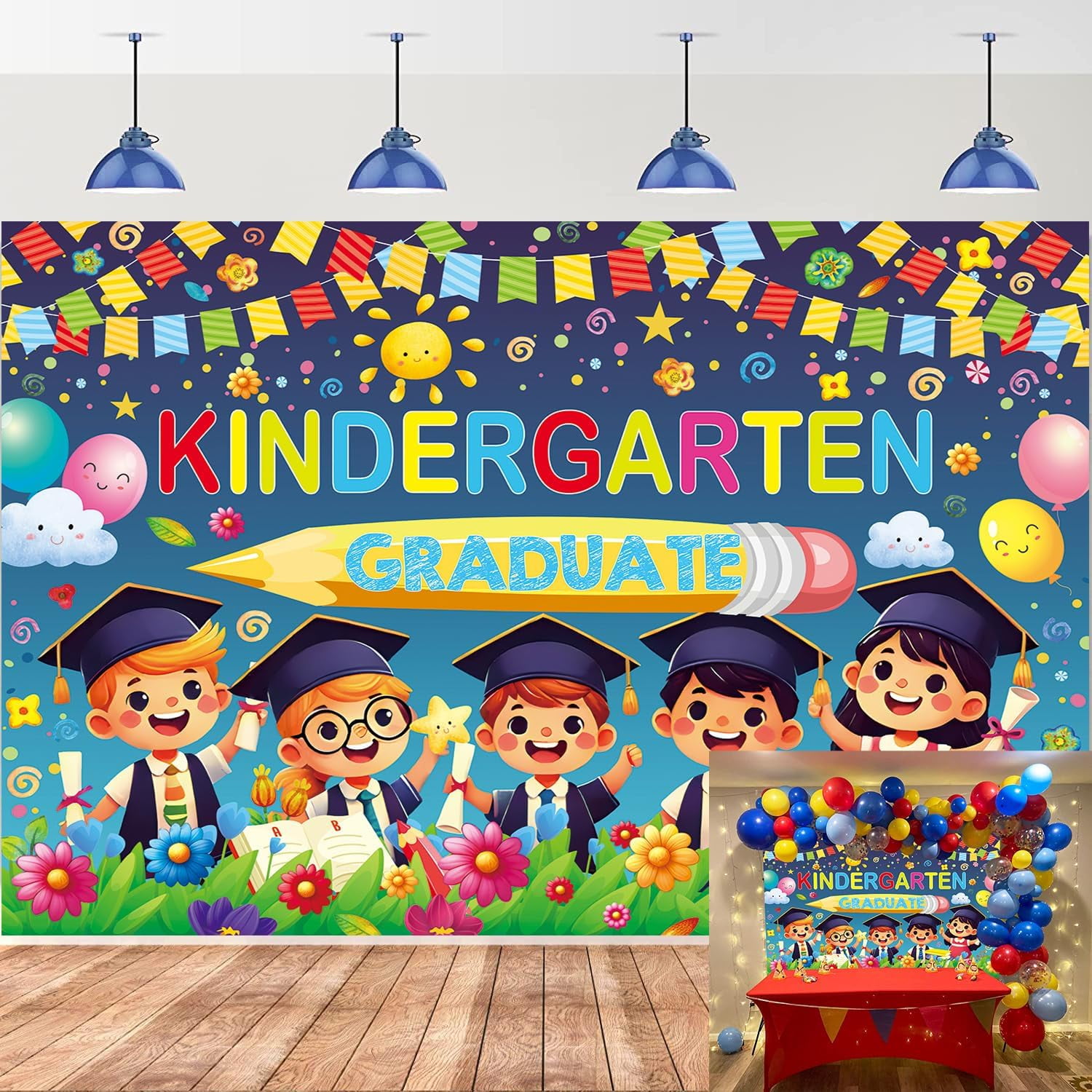 Kindergarten Graduation Backdrop 2025 Preschool Graduation Decorations ...