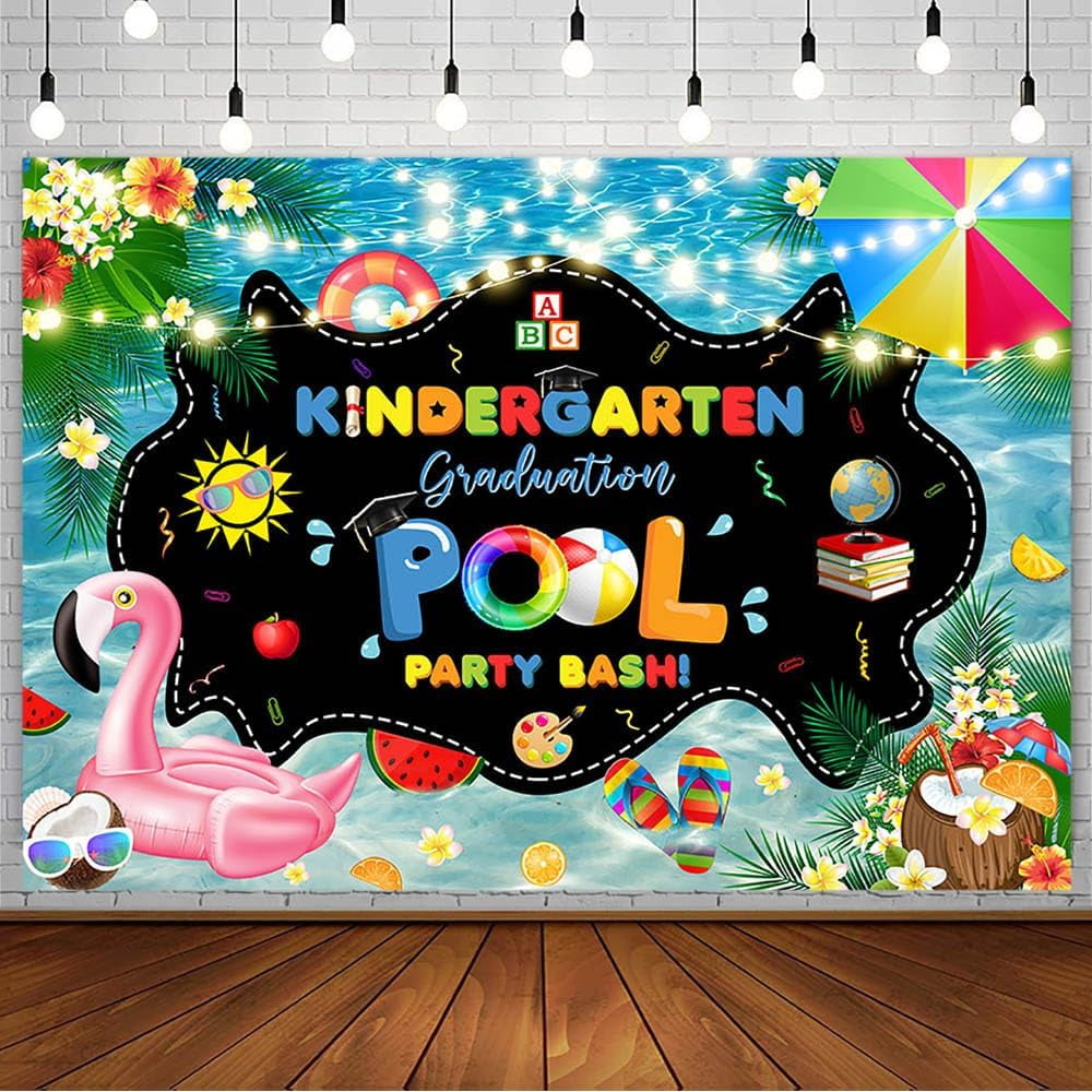 Kindergarten Graduation Backdrop Class of End of School Kids Grad Pool ...