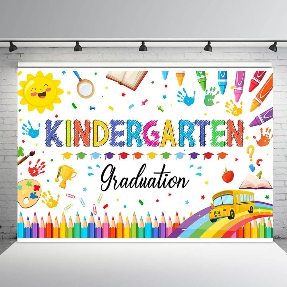 Kindergarten Graduation Backdrop for Kids, Preschool School Graduate ...
