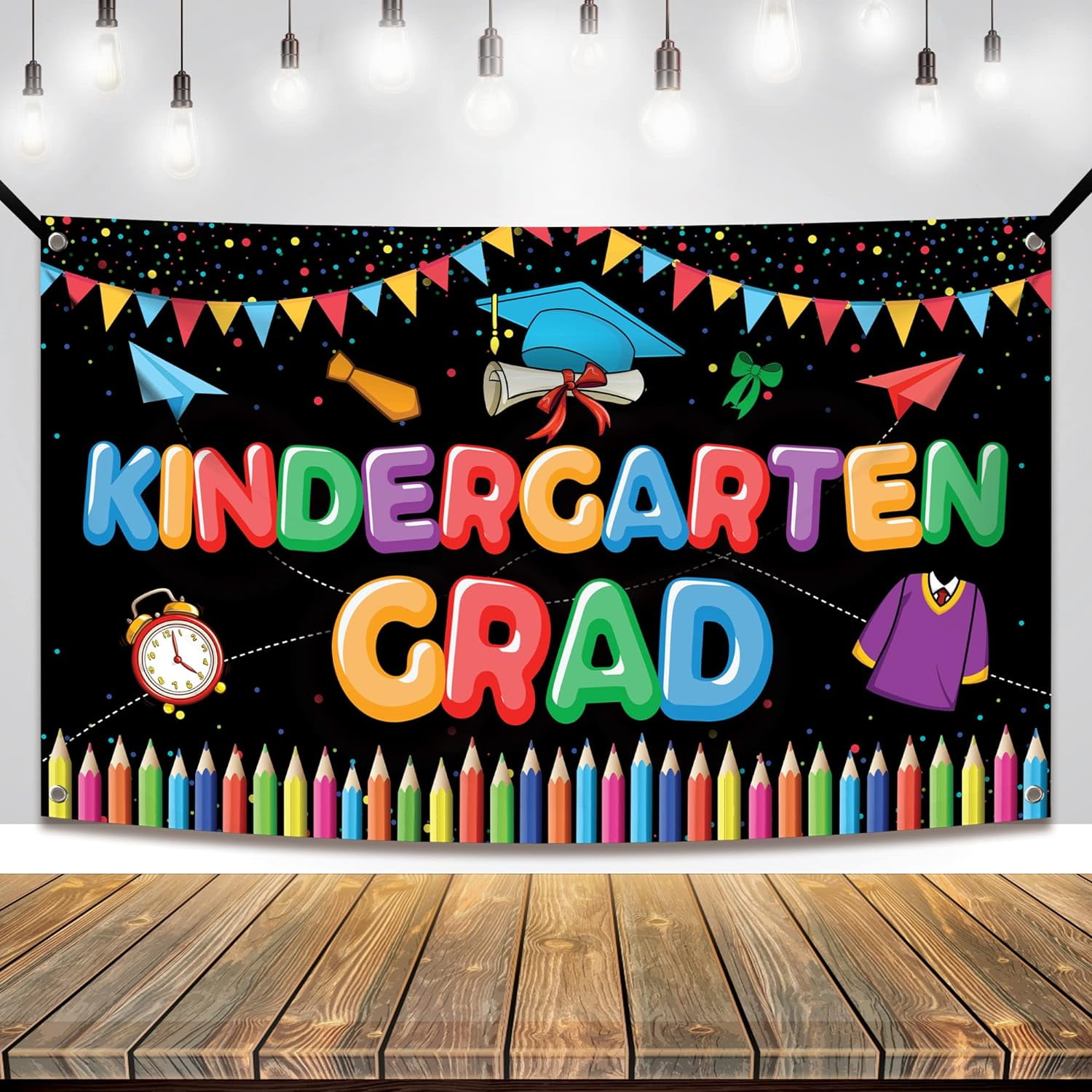 Kindergarten Graduation Backdrop, Kindergarten Graduation Banner Kinder ...
