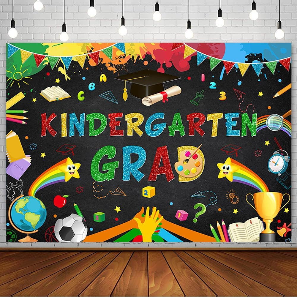 Kindergarten Graduation Backdrop for Kids Class of 2024 Congrats Grad ...