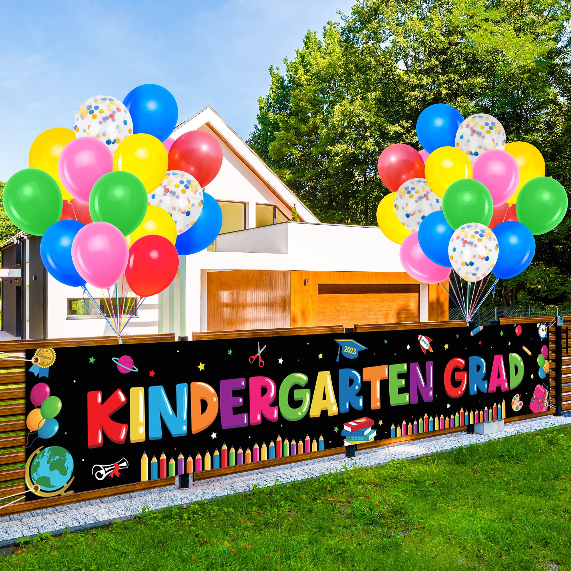 Kindergarten Graduation Banner Preschool Yard Sign 2023 for Kids ...