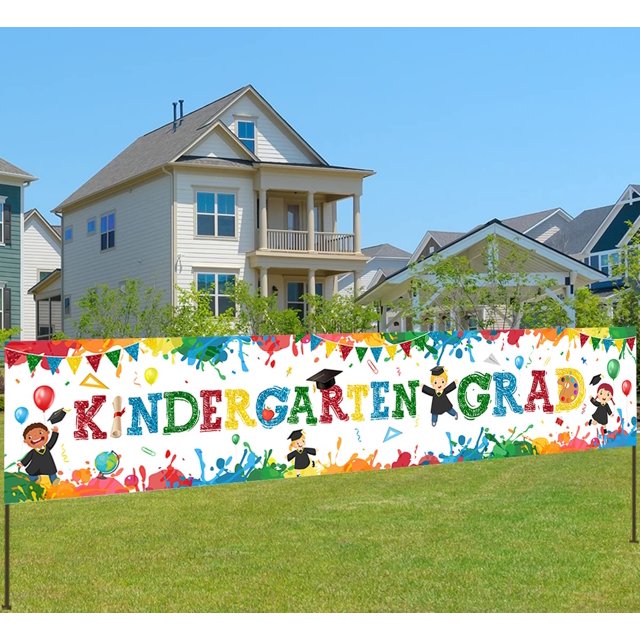 Kindergarten Graduation Banner Preschool Yard Sign 2023 for Kids ...