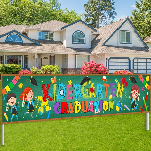 Kindergarten Graduation Banner Preschool Yard Sign 2023 for Kids ...