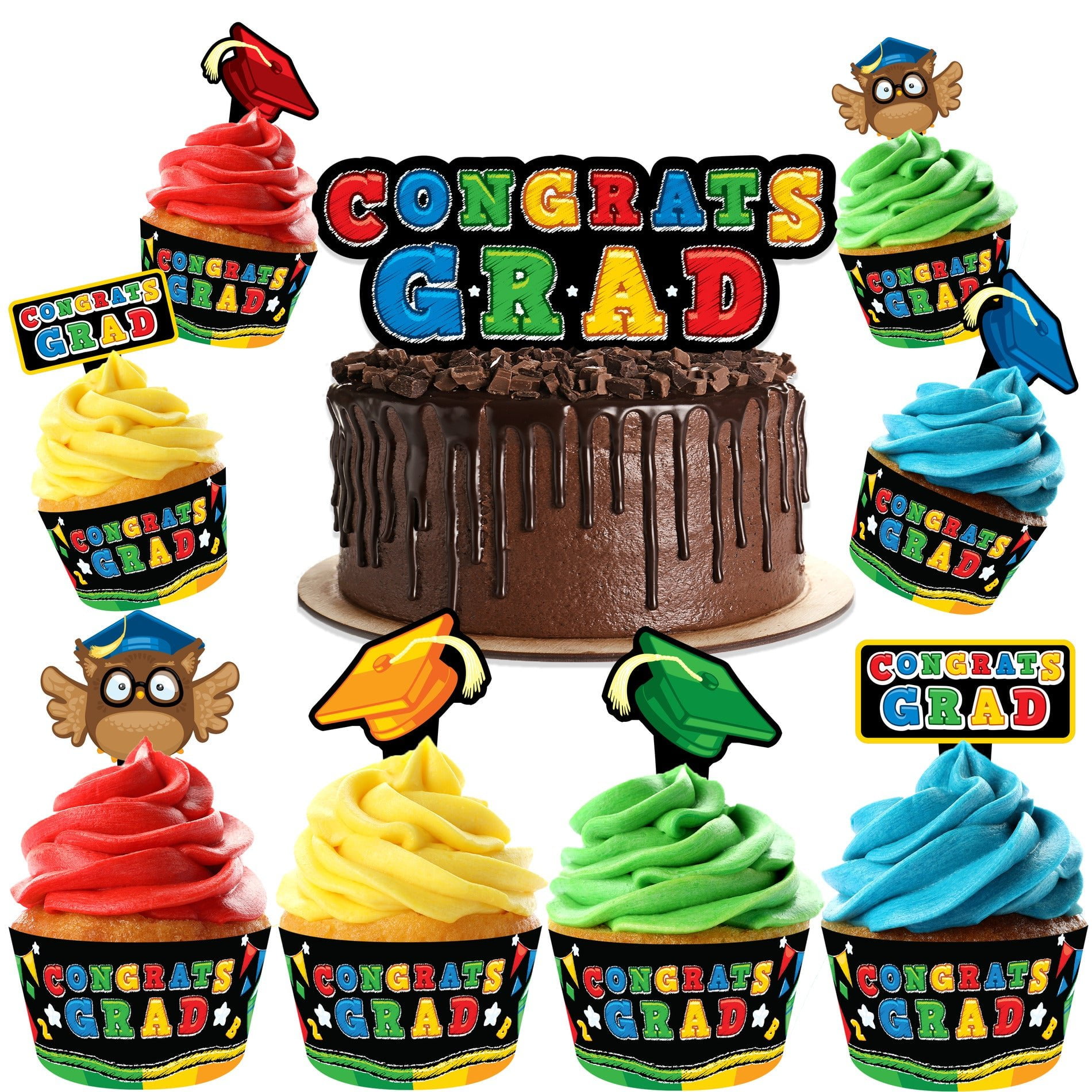 Kindergarten Graduation Cake Topper & Kindergarten Graduation Cupcake ...