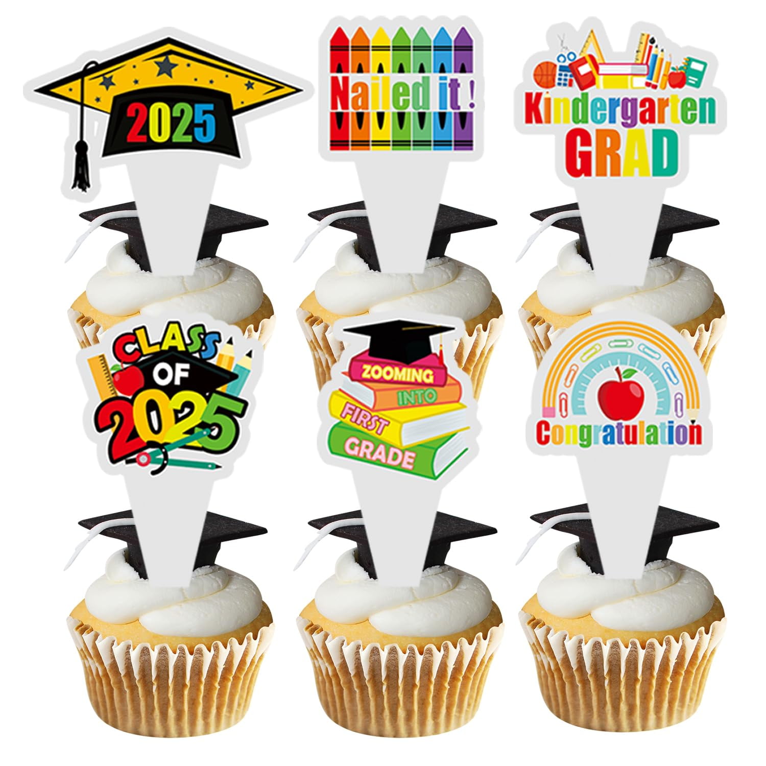 Kindergarten Graduation Cupcake Toppers, Kindergarten Graduation ...