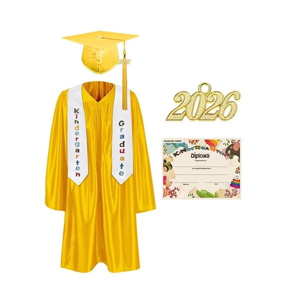 Kindergarten Graduation Gown Cap Set Printed Stole 2026 Congrats Grad ...