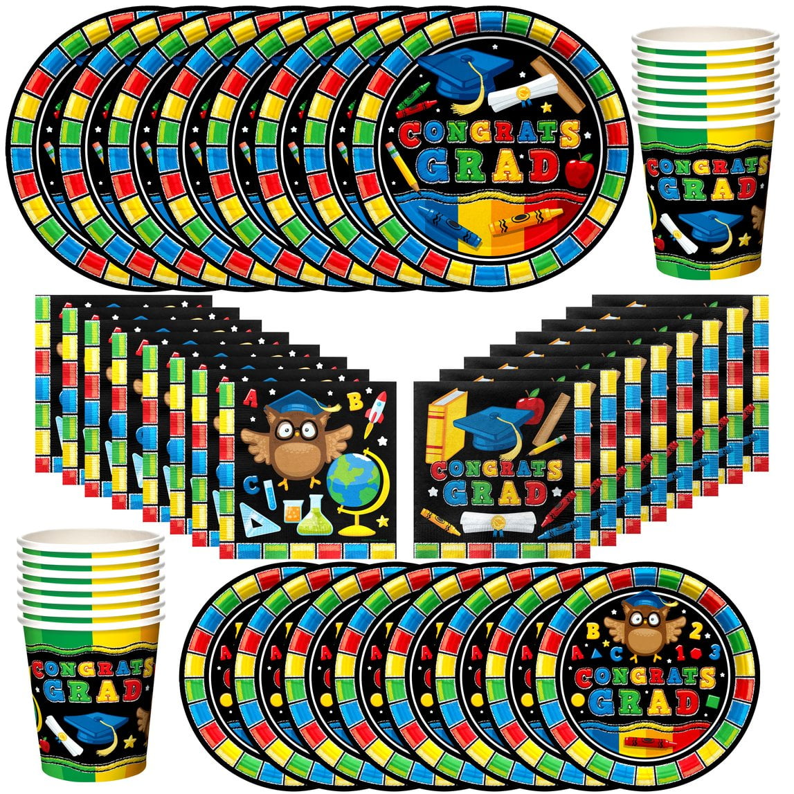 Kindergarten Graduation Party Tableware Classic Set for 16 Guests ...