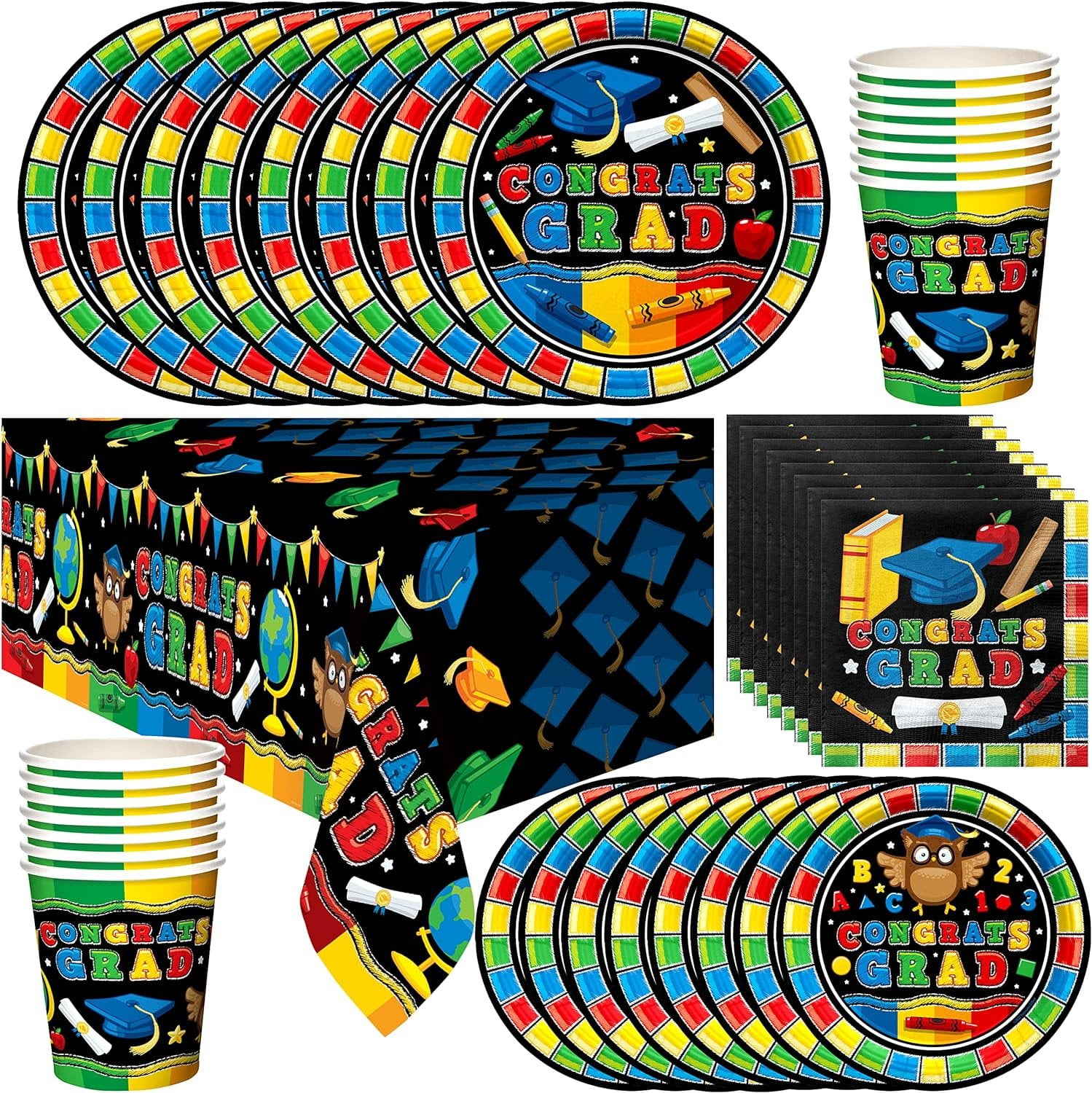 Kindergarten Graduation Party Tableware Deluxe Set for 16 Guests ...
