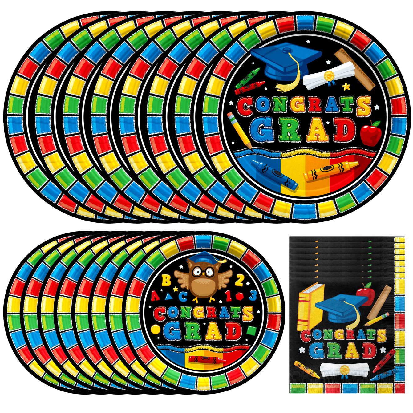 Kindergarten Graduation Party Tableware Starter Set for 16 Guests ...