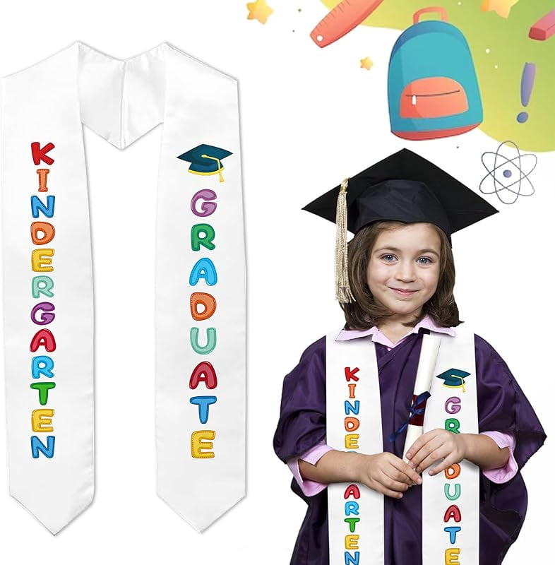 Kindergarten Graduation Sash 2024 for Preschool Party Favors, White ...