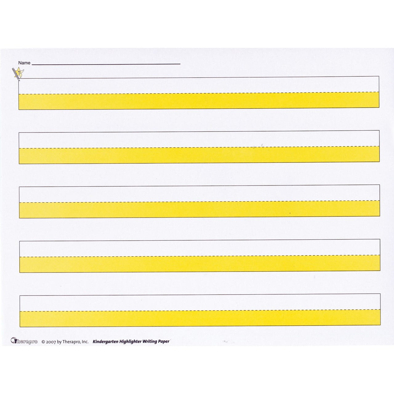 Kindergarten Highlighter Writing Paper -Package of 50 - Walmart.com