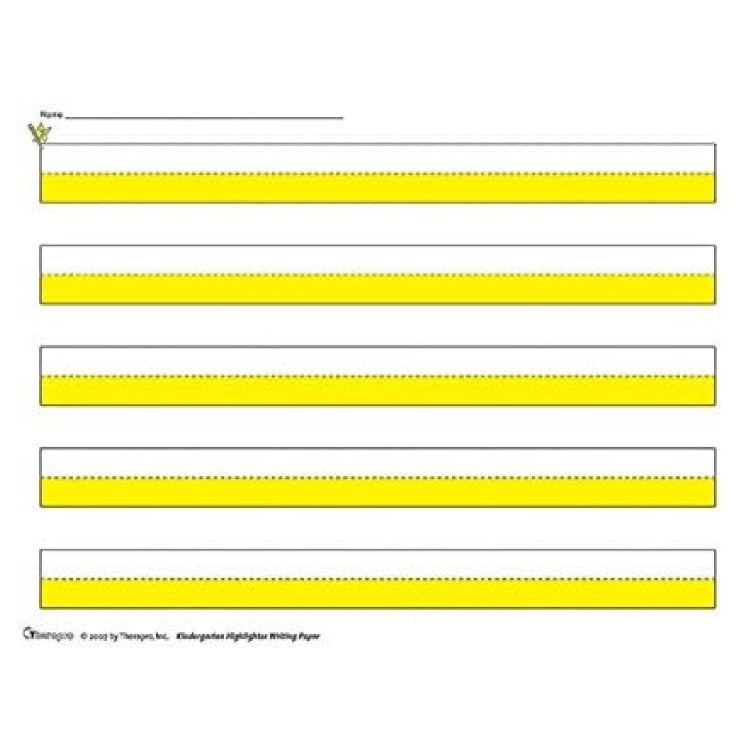 Kindergarten Highlighter Writing Paper-Yellow (250 Sheets) - Walmart.com