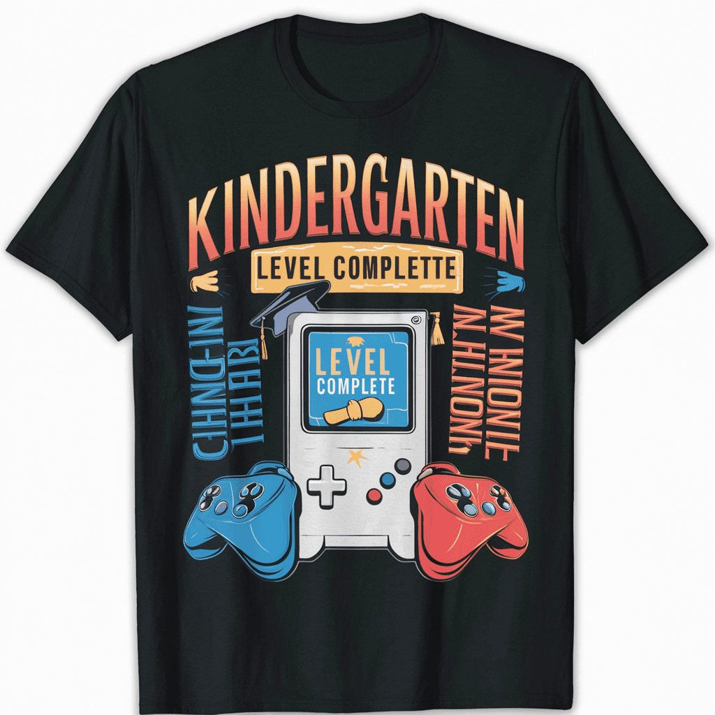 Kindergarten Level Complete Gamer Kids Class of 2024 Boy T-Shirt ...