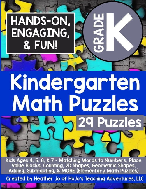 Elementary Math Puzzles Kindergarten Math Puzzles: Kids Ages 4, 5, 6 ...