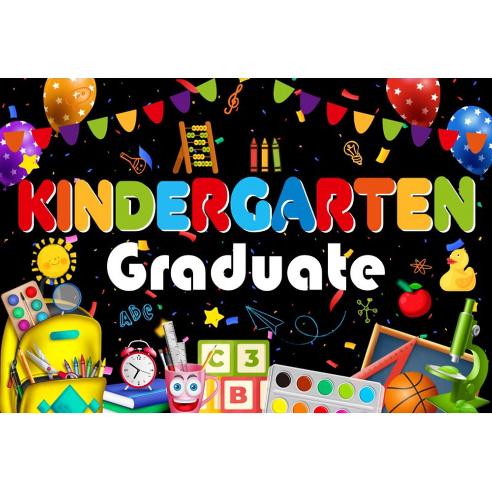 Kindergarten Preschool Graduate Backdrop for Photography Congrats Grad ...