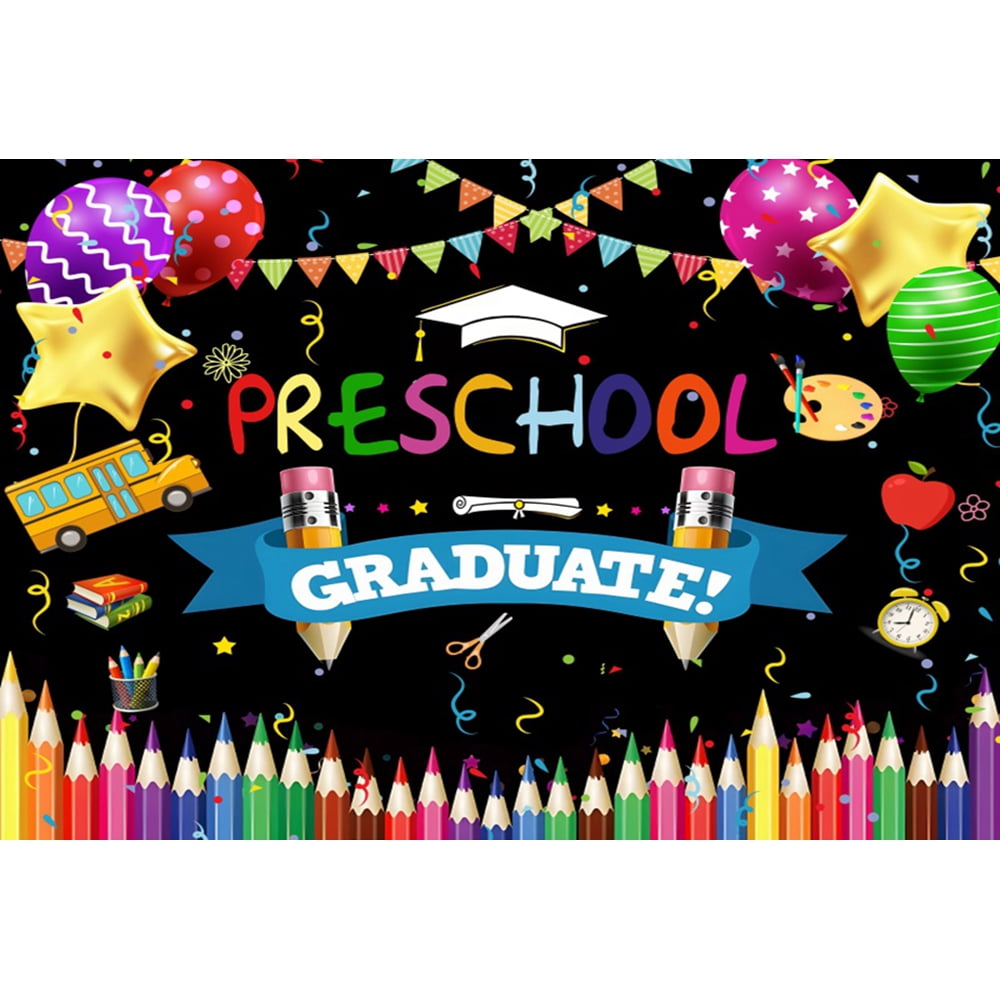 Kindergarten Preschool Graduate Backdrop for Photography Congrats Grad ...