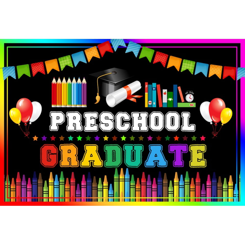 Kindergarten Preschool Graduate Backdrop for Photography Congrats Grad ...