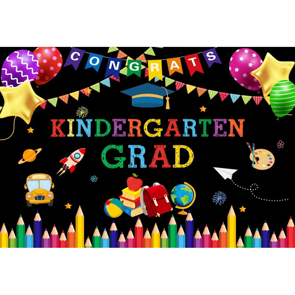 Kindergarten Preschool Graduate Backdrop for Photography Congrats Grad ...