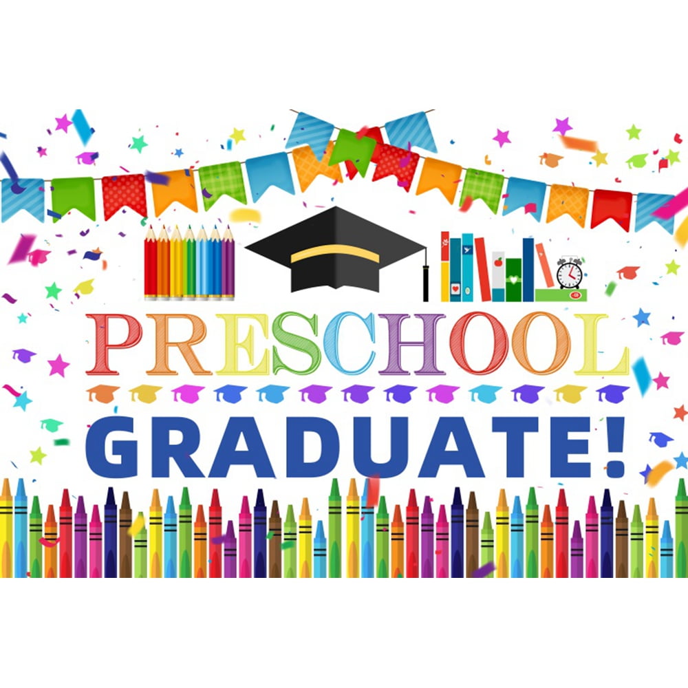 Kindergarten Preschool Graduate Backdrop for Photography Congrats Grad ...