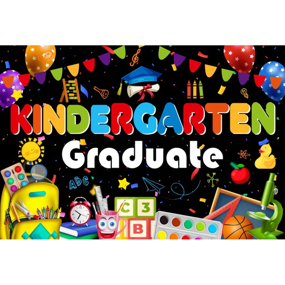 Kindergarten Preschool Graduate Backdrop for Photography Congrats Grad ...