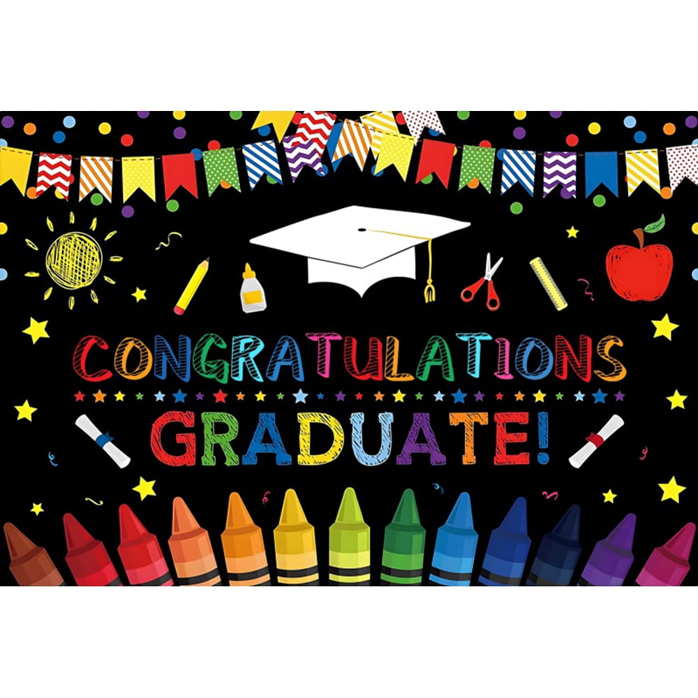 Kindergarten Preschool Graduate Backdrop for Photography Congrats Grad ...