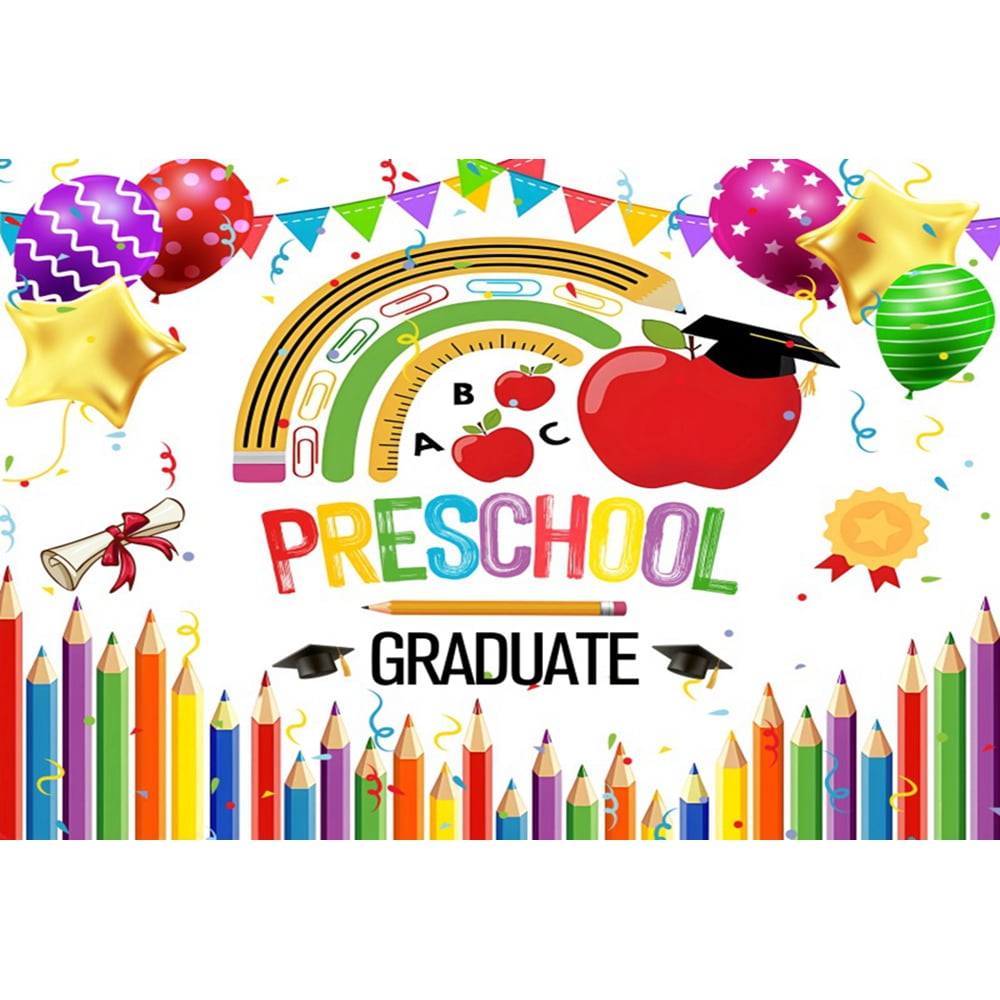 Kindergarten Preschool Graduate Backdrop for Photography Congrats Grad ...