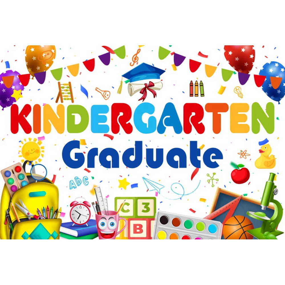 Kindergarten Preschool Graduate Backdrop for Photography Congrats Grad ...