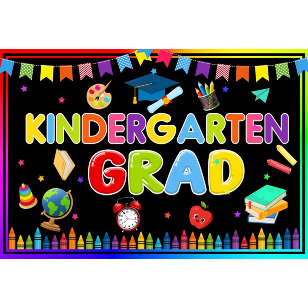 Kindergarten Preschool Graduate Backdrop for Photography Congrats Grad ...