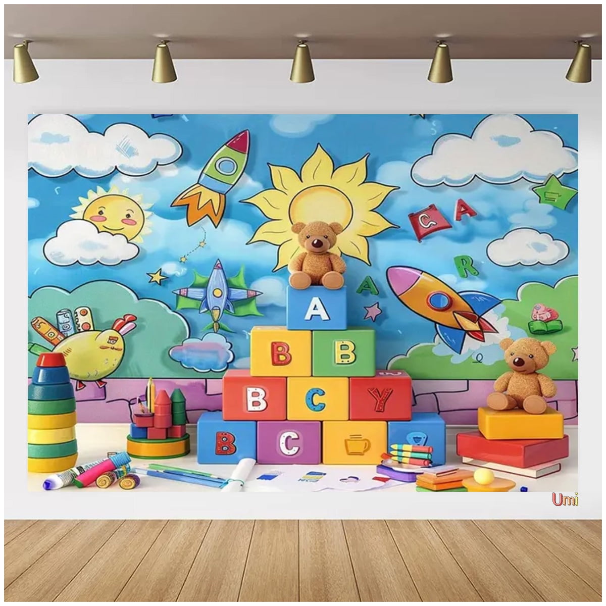 Kindergarten School Age Return to School Graduation Season Campus Gathering Display Background ...
