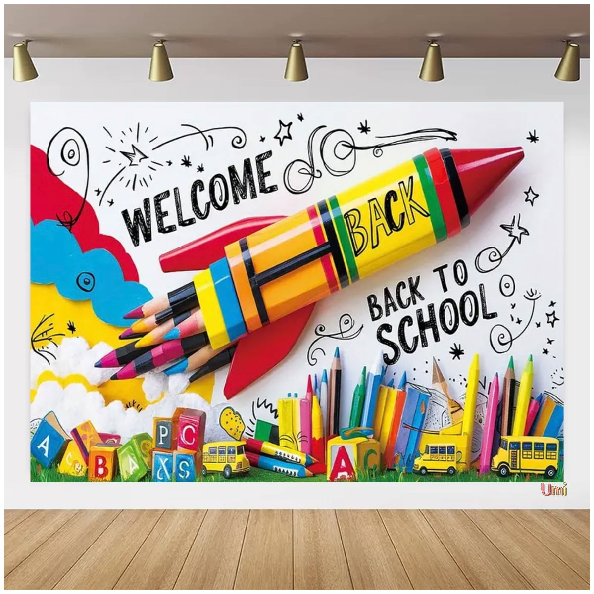 Kindergarten School Age Return to School Graduation Season Campus Gathering Display Background ...